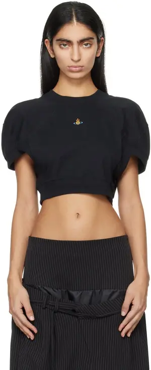 VIVIENNE WESTWOOD Logo-embroidered Cropped T-shirt