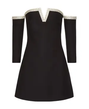 Valentino Garavani Off-shoulder Mini Dress - Black