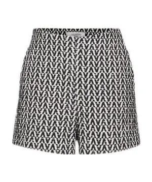Valentino Garavani Logo-jacquard Shorts - Black