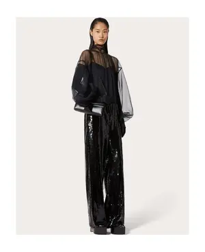 Valentino Garavani Bow-trimmed Long-sleeved Jumpsuit