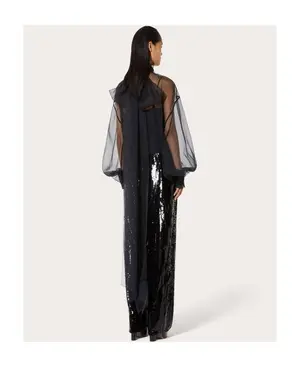 Valentino Garavani Bow-trimmed Long-sleeved Jumpsuit