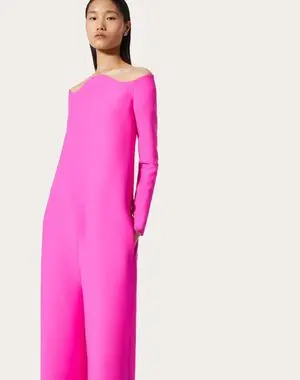 Valentino Garavani Off-shoulder Long-sleeved Jumpsuit