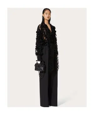 Valentino Garavani Flower Embroidered Long-sleeved Blouse