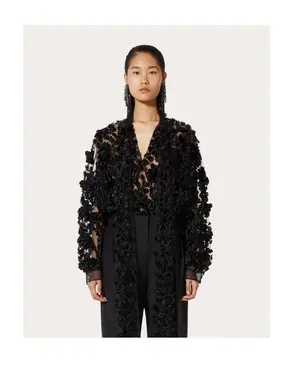 Valentino Garavani Flower Embroidered Long-sleeved Blouse