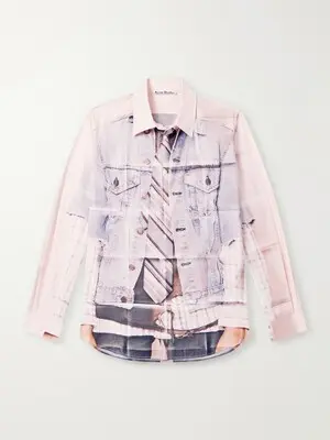 Acne Studios Trompe-l'oeil Cotton-poplin Shirt - Pink