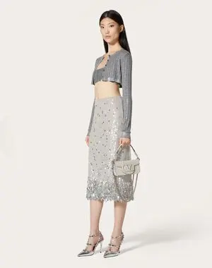 Valentino Garavani Tulle Illusione Embroidered Skirt