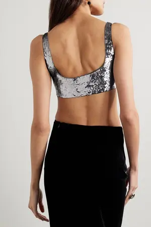 Valentino Garavani Sequin-embellished Bralette Top