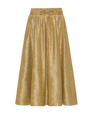 Valentino Garavani Metallic Drawstring Skirt - Green