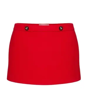 Valentino Garavani Texture Double Crepe Skirt - Red