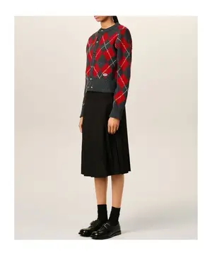 AMI Paris Argyle Printed Cardigan
