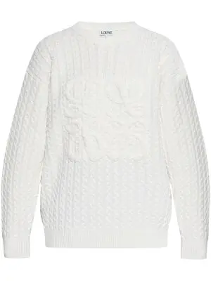 Loewe Anagram Sweater In Wool - White