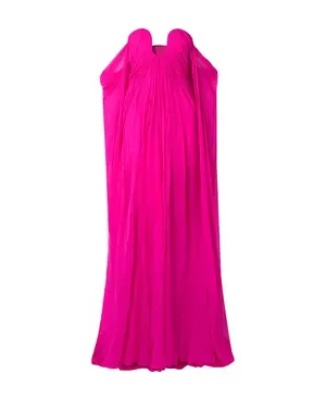 Valentino Garavani Strapless Pleated Silk Chiffon Dress Dress - Pink