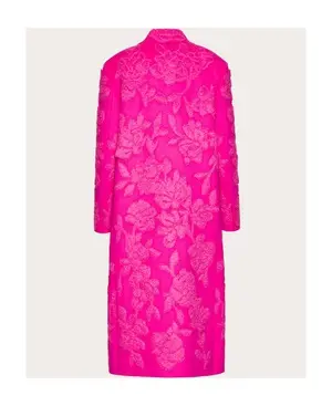 Valentino Garavani Compact Drap Coat With Floral Embroidery
