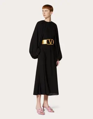 Valentino Garavani Cape-style Midi Silk Dress