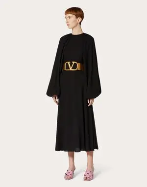 Valentino Garavani Cape-style Midi Silk Dress