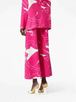 Valentino Garavani Cady Panther Wide Leg Trousers