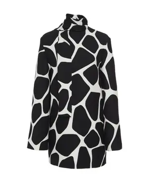 Valentino Garavani Giraffe Print Foulard Blouse - Black