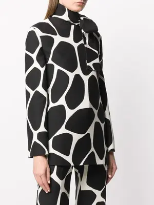 Valentino Garavani Giraffe Print Foulard Blouse
