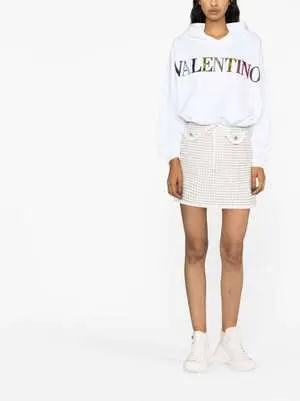 Valentino Garavani Sequinned-logo Detail Hoodie