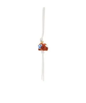 Loewe Monkey Charm In Felt And Calfskin - White