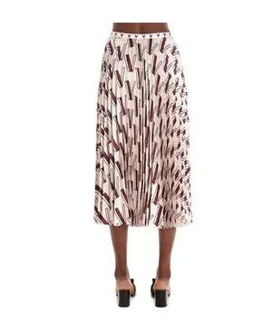 Valentino Garavani V-print Pleated Skirt