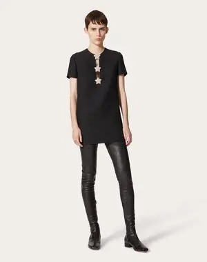Valentino Garavani Crepe Couture Embroidered Short Dress
