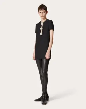 Valentino Garavani Crepe Couture Embroidered Short Dress