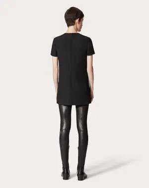 Valentino Garavani Crepe Couture Embroidered Short Dress