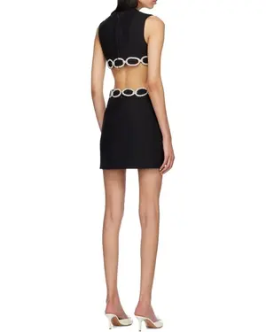 Valentino Garavani Crepe Couture Embroidered Short Dress