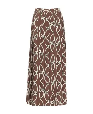 Valentino Garavani Chain-printed Pleated Skirt - Red