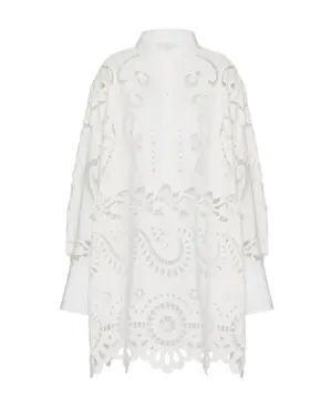 Valentino Garavani Broderie Infinie Waves Short Dress - White