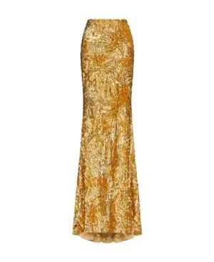 Valentino Garavani Tulle Illusione Embroidered Skirt - Brown