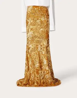 Valentino Garavani Tulle Illusione Embroidered Skirt