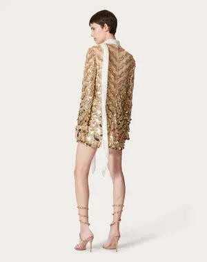 Valentino Garavani Tulle Illusione Embroidered Minidress