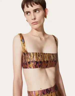 Valentino Garavani Golden Wings Brocade Bralette Top