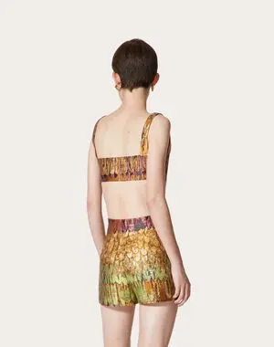 Valentino Garavani Golden Wings Brocade Bralette Top