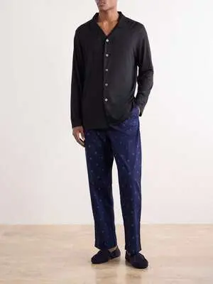 Derek Rose Nelson 111 Straight-leg Cotton-poplin Pyjama Trousers