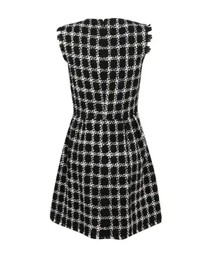 Valentino Garavani Tweed Checkered Sleeveless Dress