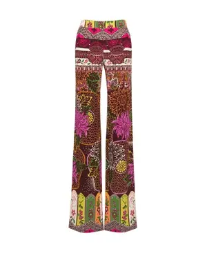 Valentino Garavani Floral Print High-waisted Trousers - Brown