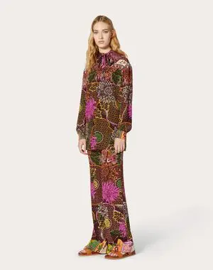 Valentino Garavani Floral Print High-waisted Trousers