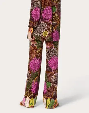 Valentino Garavani Floral Print High-waisted Trousers