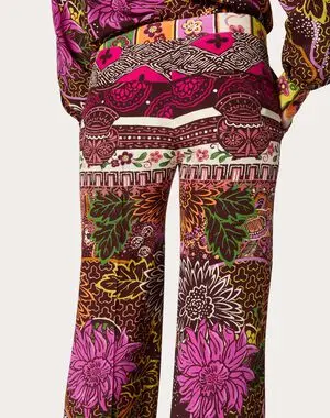 Valentino Garavani Floral Print High-waisted Trousers