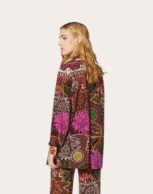 Valentino Garavani Floral Print Pussy Bow Blouse