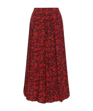 Valentino Garavani Lip Print Pleated Skirt - Red