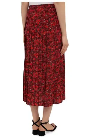 Valentino Garavani Lip Print Pleated Skirt