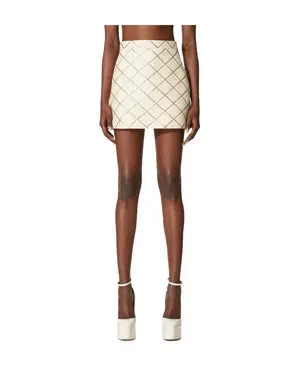 Valentino Garavani Lattice-embroidery Miniskirt