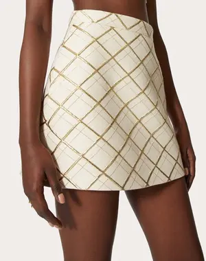 Valentino Garavani Lattice-embroidery Miniskirt