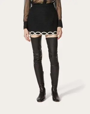 Valentino Garavani Crystal Tweed Miniskirt