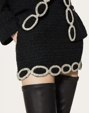 Valentino Garavani Crystal Tweed Miniskirt