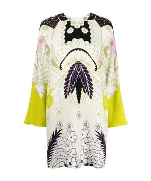 Valentino Garavani Abstract-print Long-sleeve Dress - White